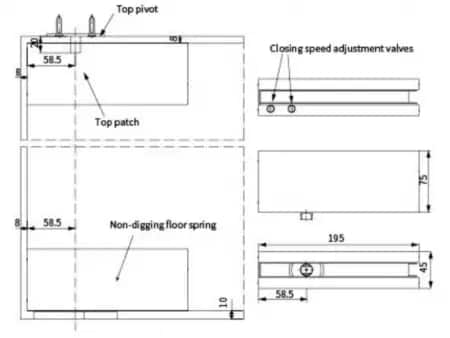 Hydraulic Patch Fittings Non-Digging Floor Spring Hinge | D&D BUILDERS ...
