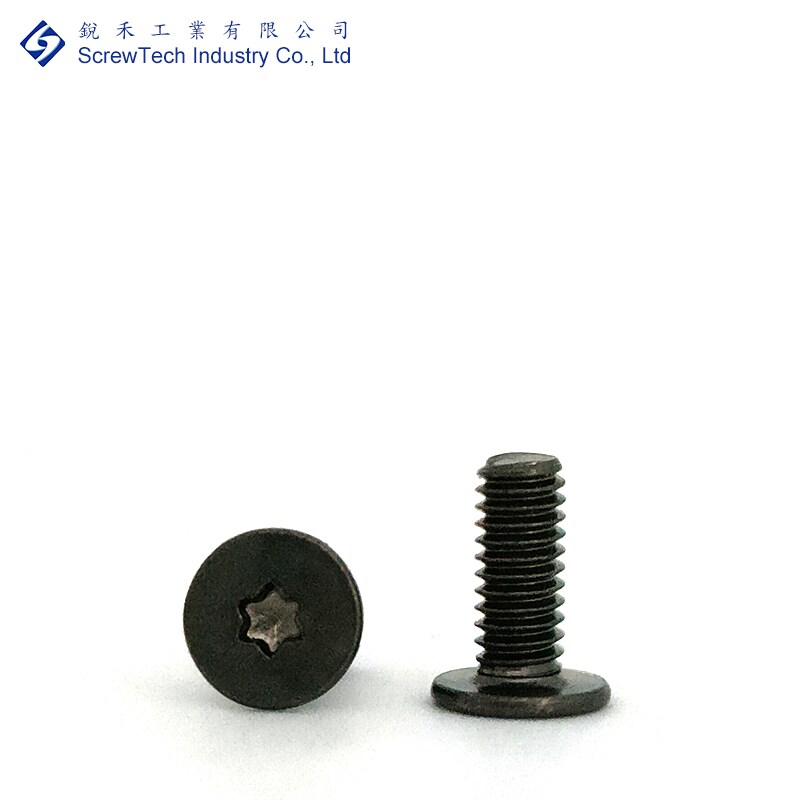 【ScrewTech】Wafer Head, Hexalobular, M2.5x6, Machine Screw, Black Nickel ...