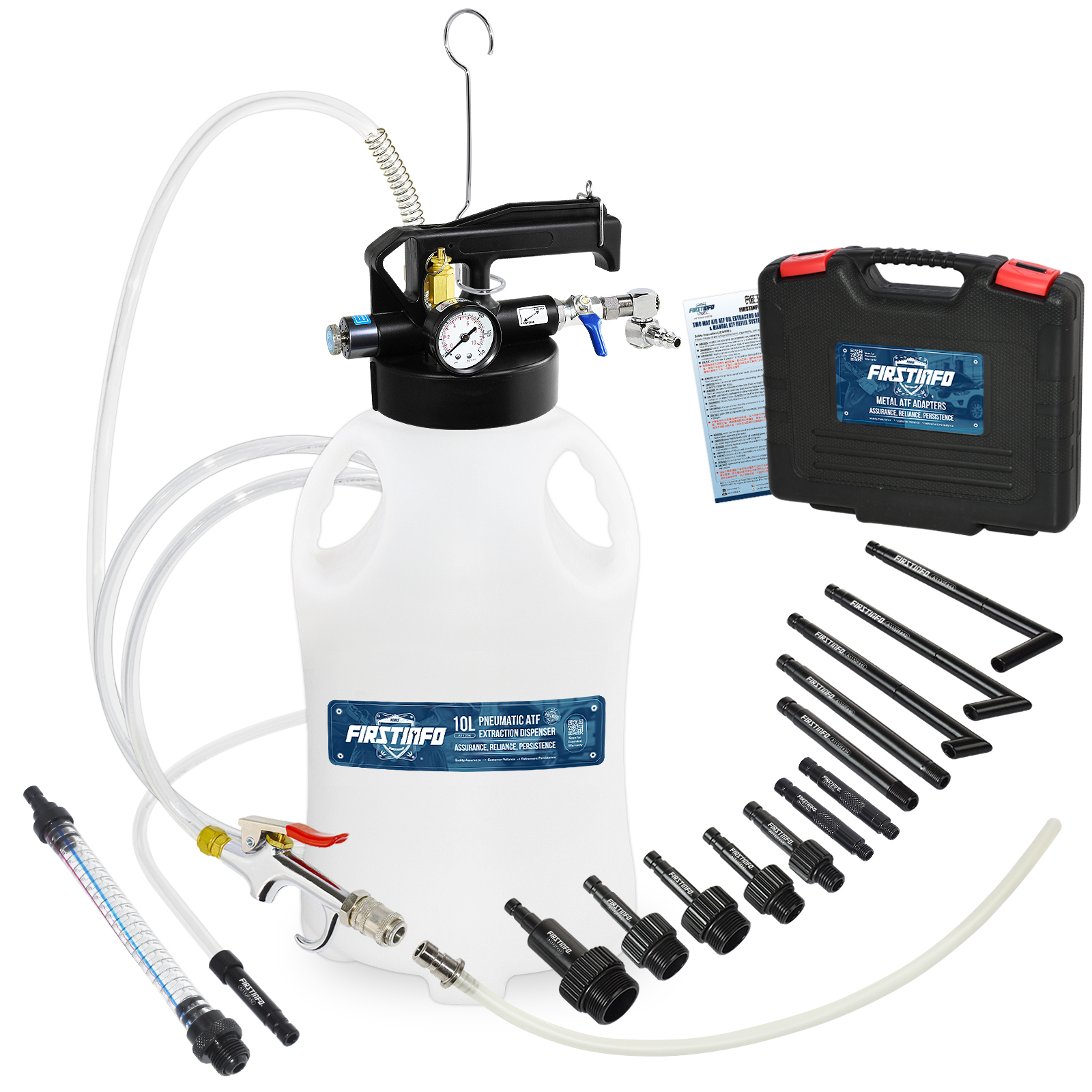 【FIRSTINFO】 10L Pneumatic Two Way ATF Dispenser with 14 Pcs ATF ...