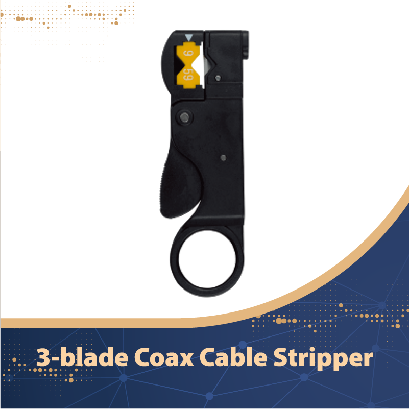 3-blade Coax Cable Stripper, Knurled Handle Design, Wire Stripping and ...