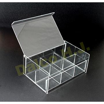 ACRYLIC 6 - TEA BAG DISPLAY BOX / STORAGE ORGANIZER / PLASTIC HOUSEWARE ...