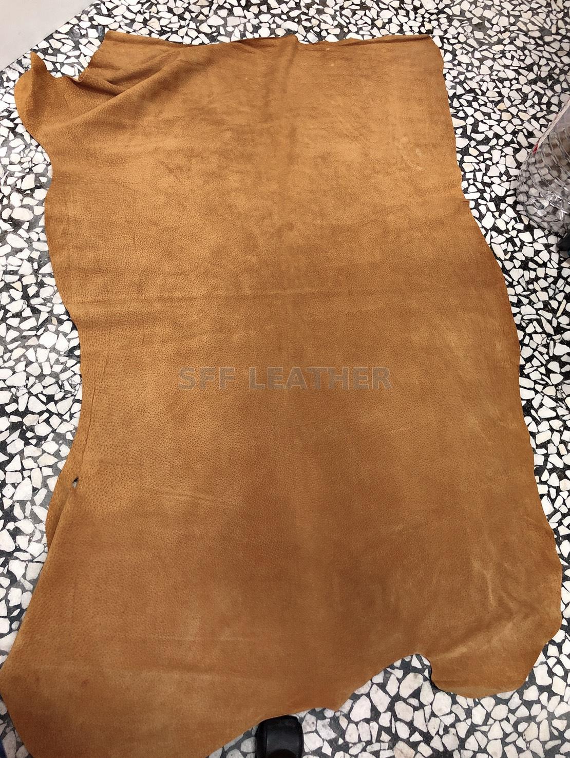 (Free Shipping) PIG SPLIT SUEDE SOFT LEATHER color COGNAC | Taiwantrade