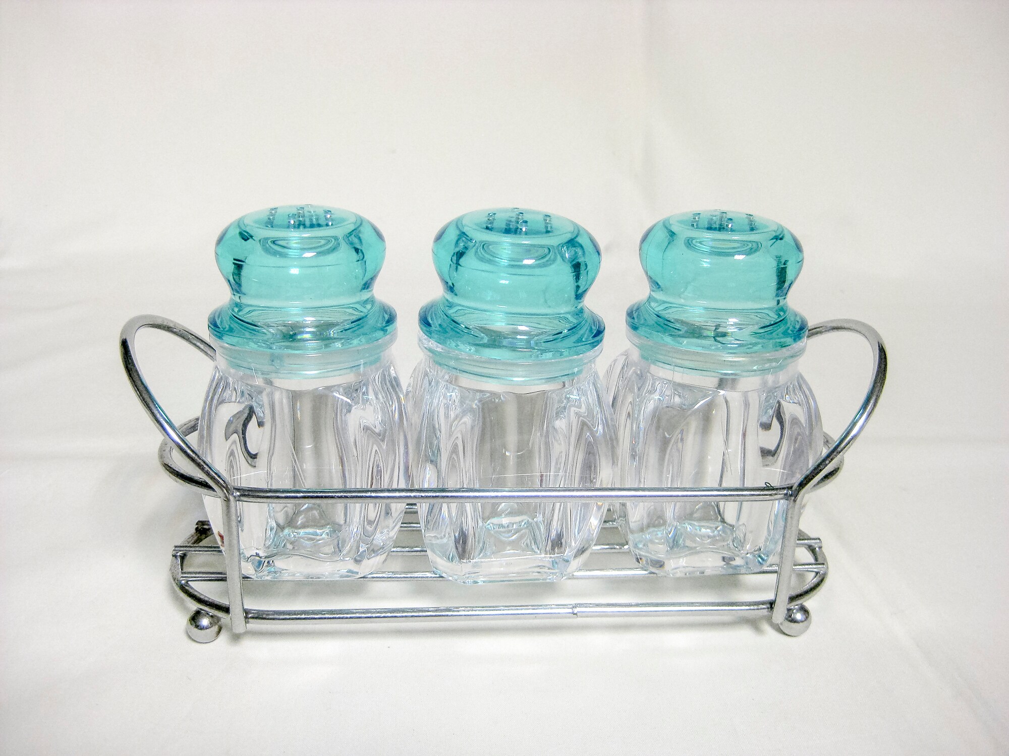 3 Pieces Acrylic Cruet Jar ( Walnut Style ) with Metal Holder ...