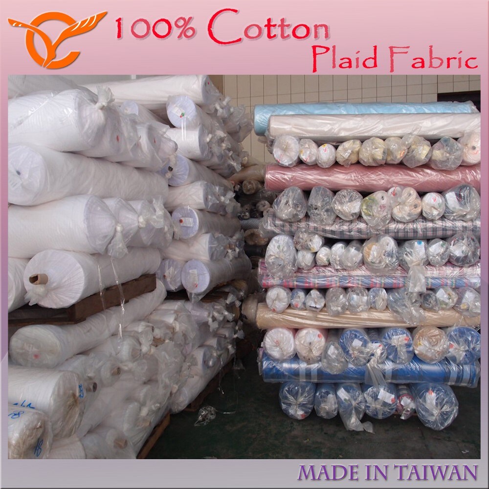 Student Shirt 100% Cotton Plaid Fabric Stocklot | Taiwantrade.com
