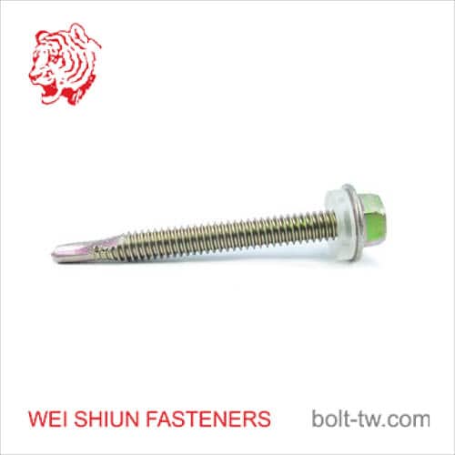 Self Drilling Screw Hex Flange Head Roofing Screw with Plastic Washer ...