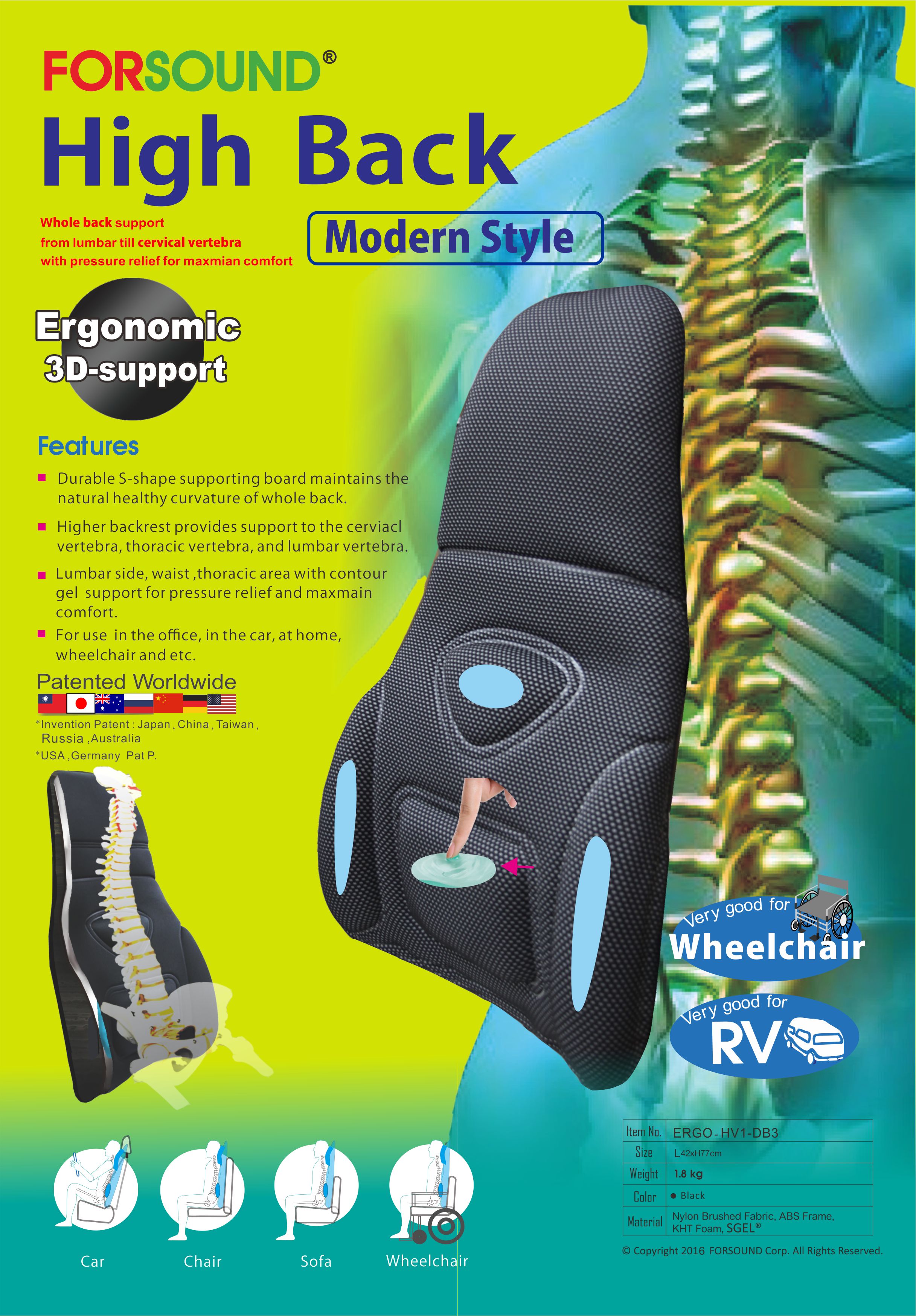 FORSOUND patented Highback Backrest Modern(ergonomic used in the office ...