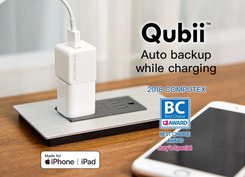 Qubii, Auto backup while charging iPhone, iOS Storage, Apple MFi ...