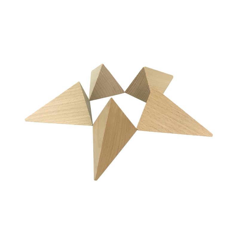 50*50*75mm Plain Wood Triangular Pyramid Blocks | Taiwantrade