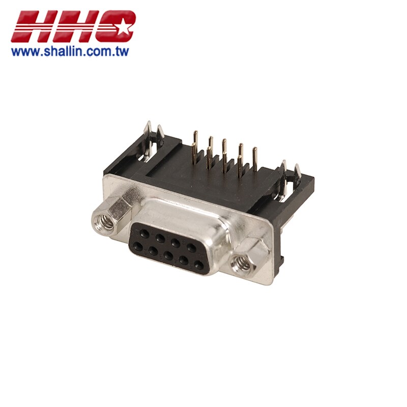 Right angle D-sub connector, screw lock type 9-socket, L=8.1mm, RoHS ...