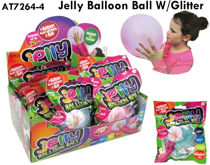 JELLY BALLOON BALL W/GLITTER | Taiwantrade