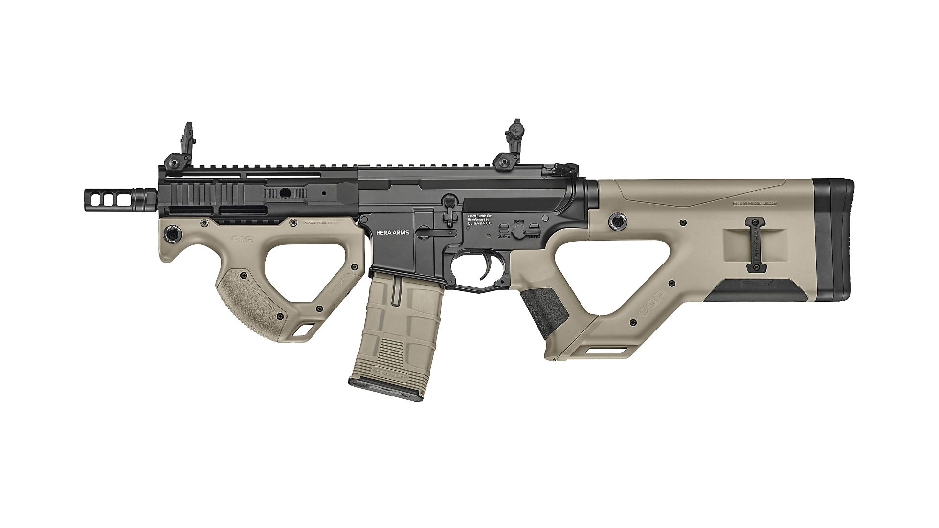 HERA ARMS x ASG x ICS CQR M4 airsoft electric gear (Black) | Taiwantrade