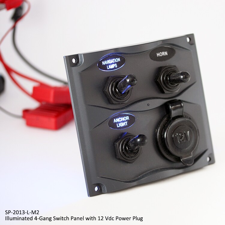4-Gang, Illuminated Marine Toggle Switch Panel | Taiwantrade