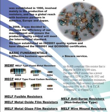 Resistor ; Melf Resistors ; Fixed Resistors ; Carbon Film Resistor ...