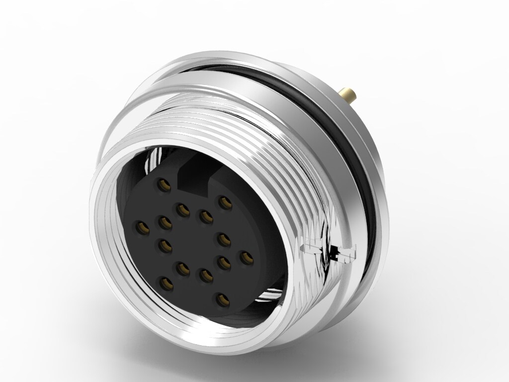 DIN M16(F) 14PIN Front Lock Solder Type(14-B)(Lock:M18*0.75) | Taiwantrade