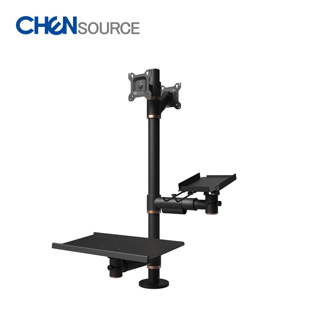 Manufacture Commercial dual screen POS mounting pole stand with scanner ...