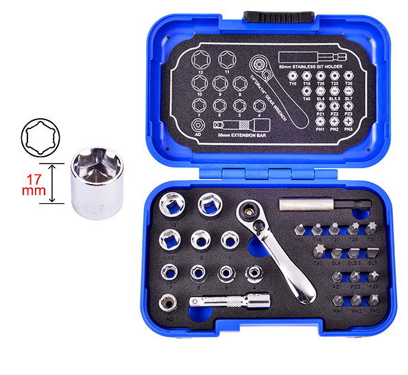 28 PCS 1/4"DR. SUPER SHORT SOCKET AND BIT SET | Taiwantrade