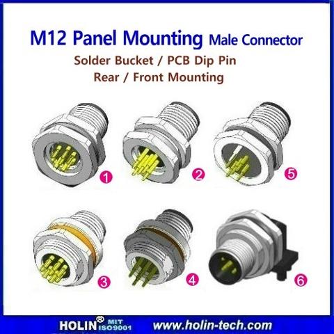 M12 Style Panel Mounting Connector