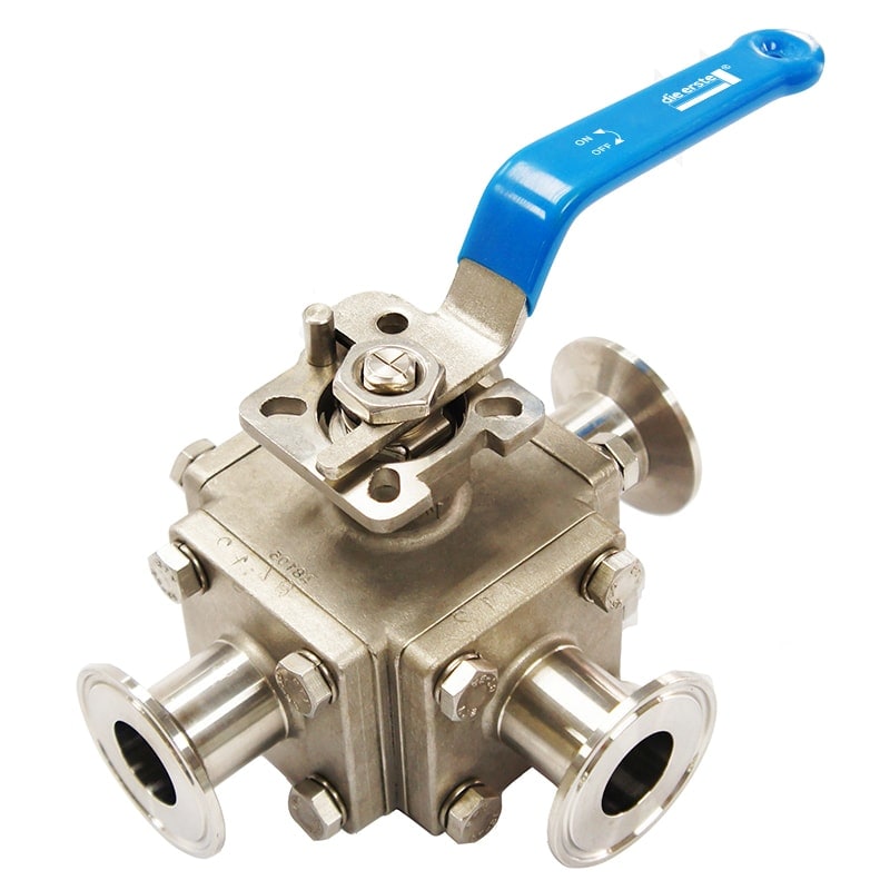 Direct Mount 4-Seated Tri-Clamp 3-Way Ball Valve | Taiwantrade