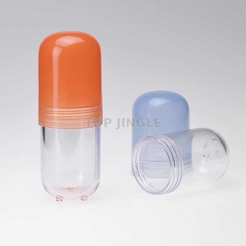 Easy Carry Large Pill Shape Storage Bottle with Orange Lid | Taiwantrade