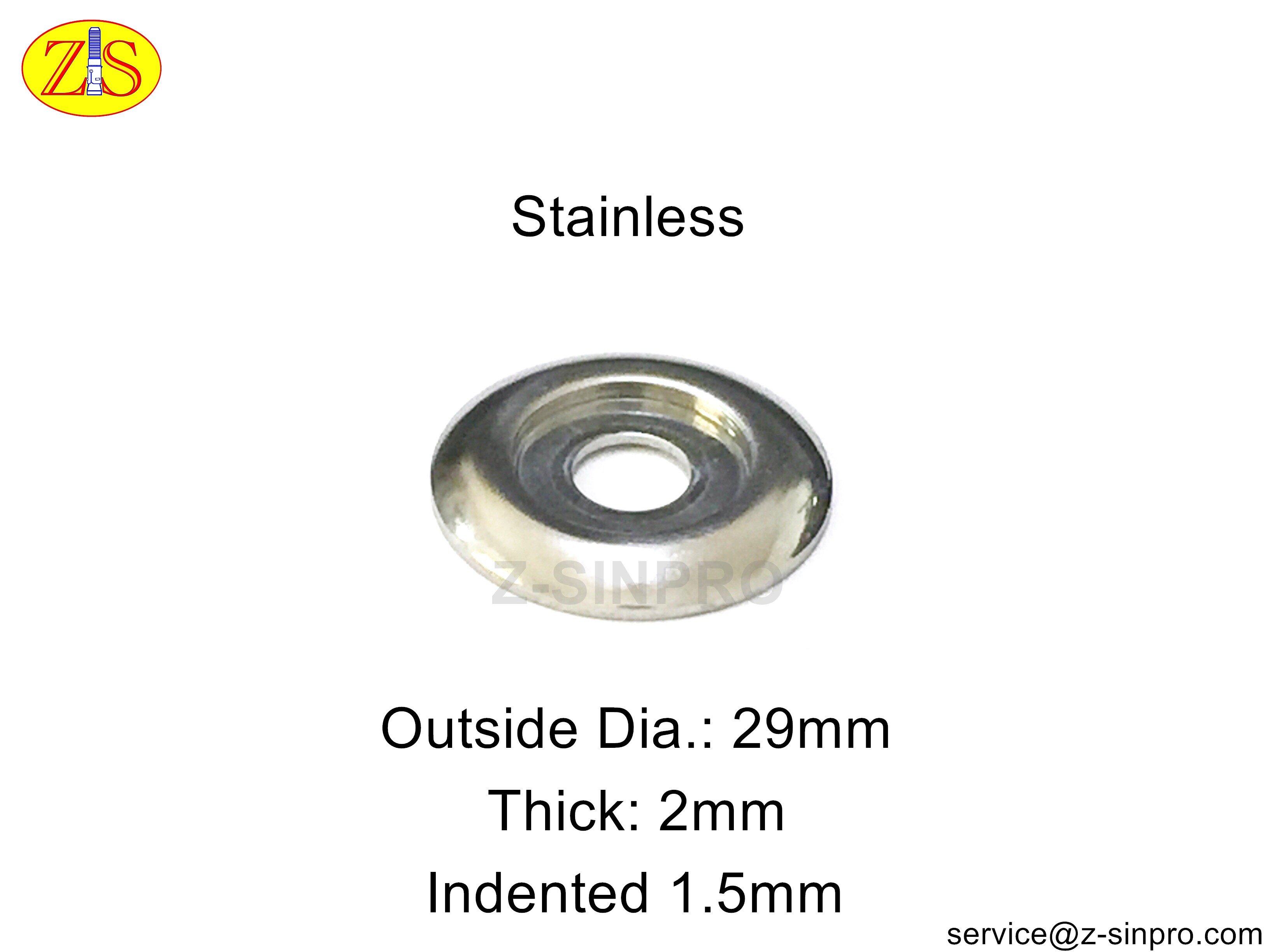 O.D. 29 mm, Thick 2mm Stainless Indented Washer | Taiwantrade