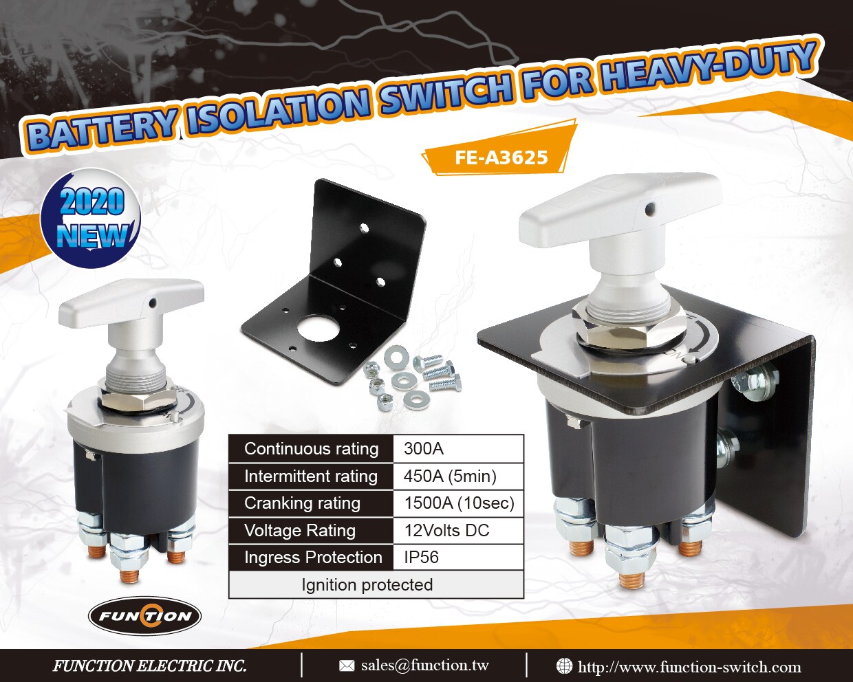 Battery Isolation Switch for Heavy-Duty | FUNCTION ELECTRIC INC.