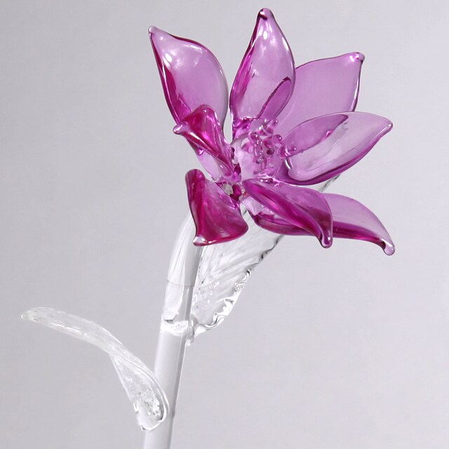 Spun Glass Flower Figurine, Art Glass , Blue Glass Bouquet Flower ...