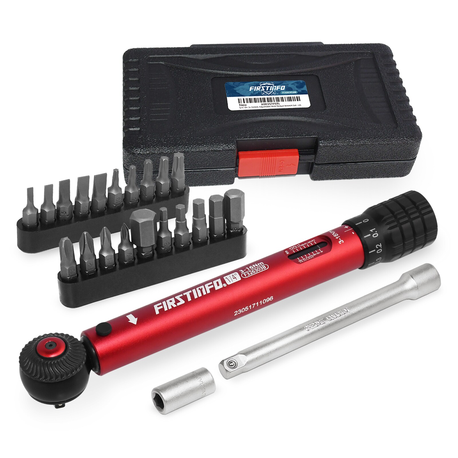 【FIRSTINFO】1/4" Drive Aluminum Adjustable Mini Torque Wrench Set 3~16Nm ...