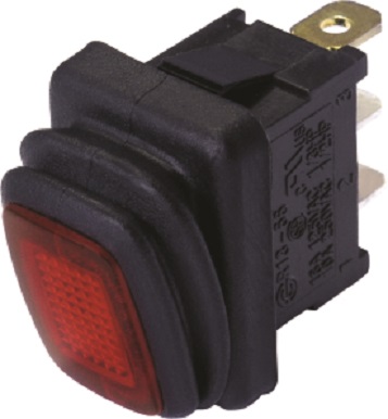 LED Illuminated, Momentary, Waterproof IP65 Rocker Switch DC Rating ...