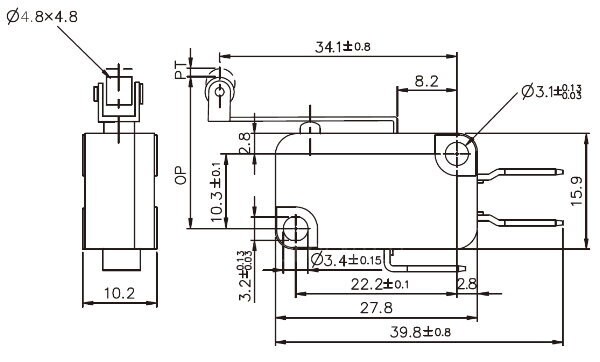 TEND天得小型微動開關TMV103-C-可鑫科技股份有限公司