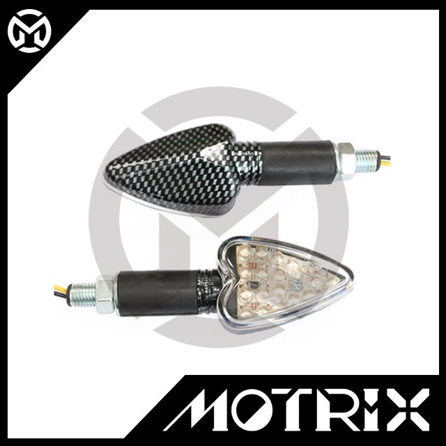 Universal heart indicators(LED) clear lens/carbon look base with E-mark ...