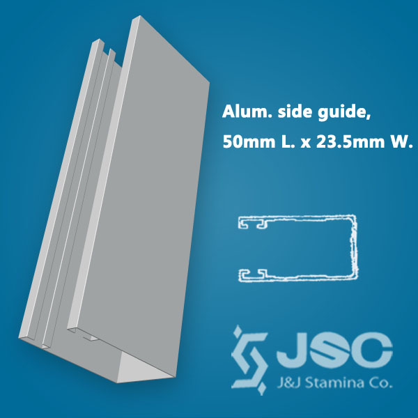 Alum. side guide, 40mm L. x 23.5mm W, Mil finish | Taiwantrade
