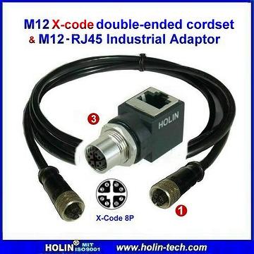 M12 X-Coded to RJ45 Patch Cable,/Cord for Industrial Ethernet ...