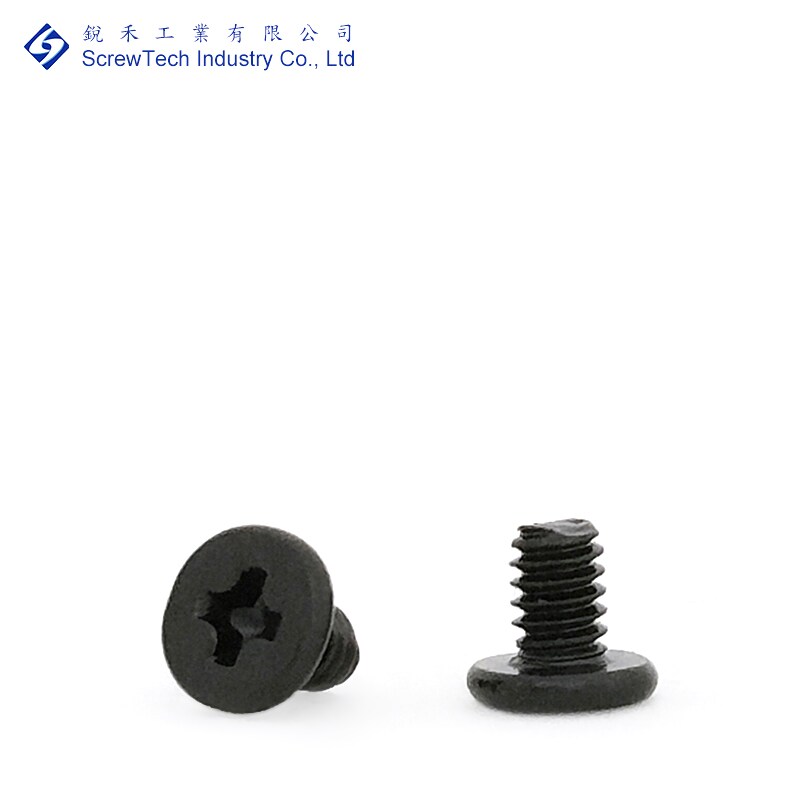 【ScrewTech】Wafer Head, Phillips, M2x3, Machine Screw, Black Zinc Plated ...