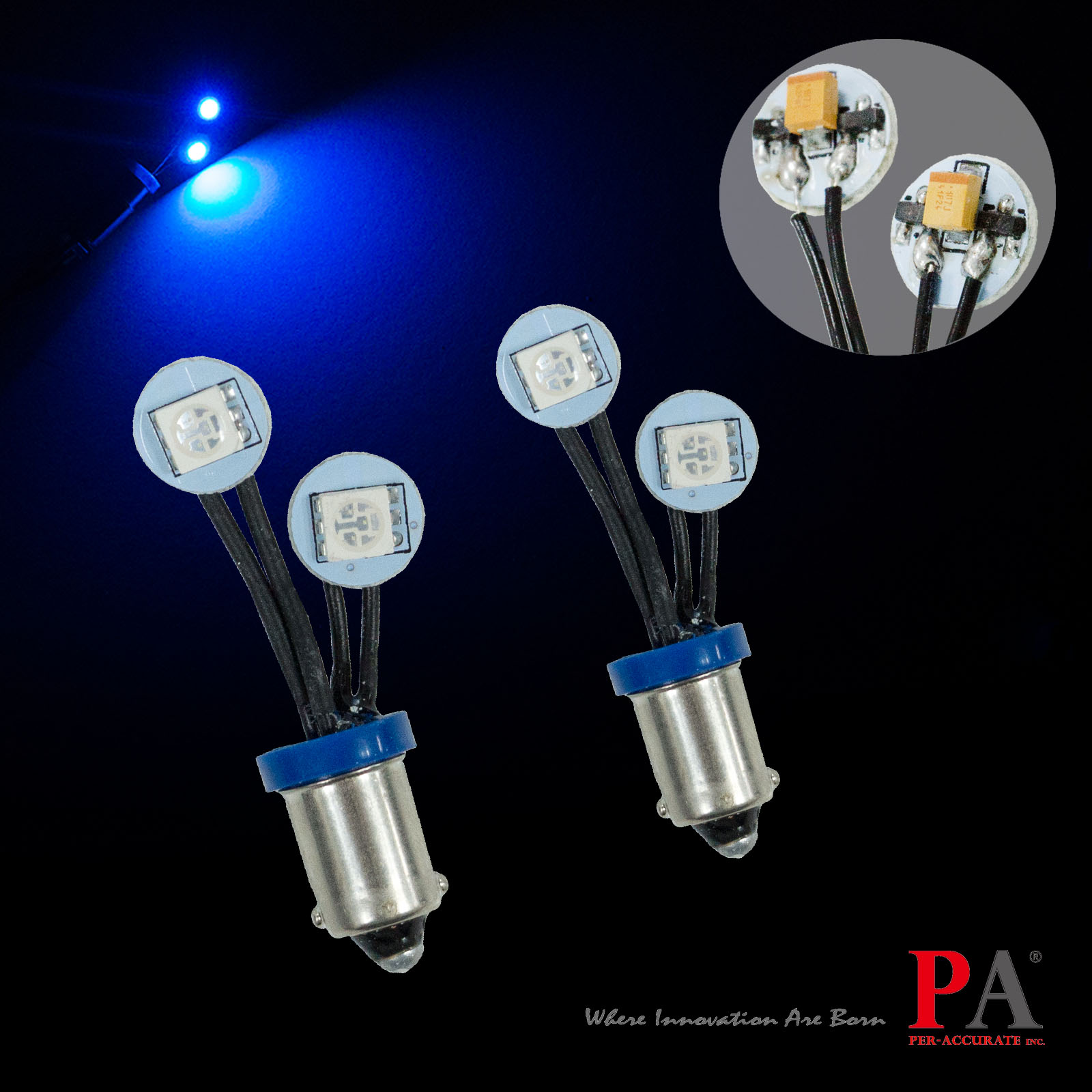 PA Non Ghosting LED Arcade Pinball Machine Light Bulb #44 #47 Ba9s 6.3V ...