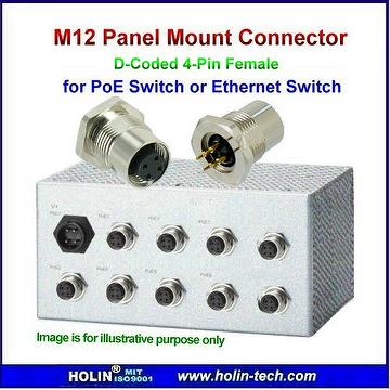 M12 Style Panel Mounting Connector