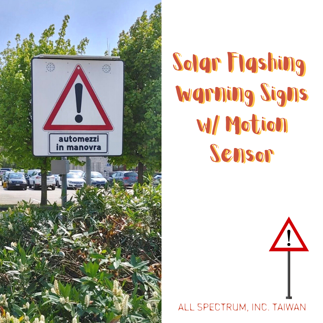 Customized Solar LED Triangle Flashing Warning Sign with PIR Sensor for ...