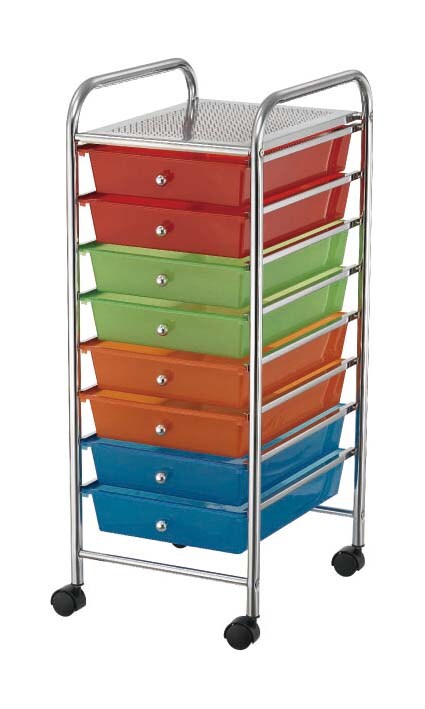 8 Drawer Organizer Cart, Translucent Multi-Color | Taiwantrade