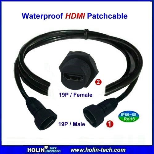 Waterproof HDMI Patch Cable, A Type C Size Screw Type, Molded Cable ...