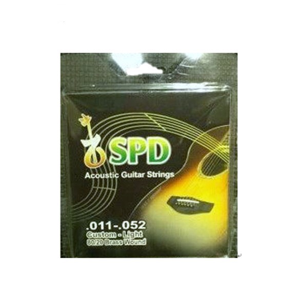SPD Acoustic Guitar Strings,80/20 Brass Wound .011-.052, Custom Light ...