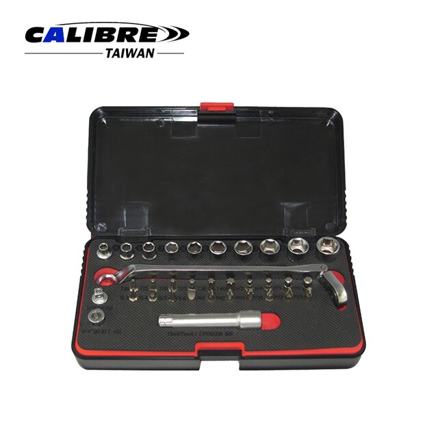 CALIBRE 34pc Go-Through Socket Bit Set with Dual Flexible Ratchet Go ...