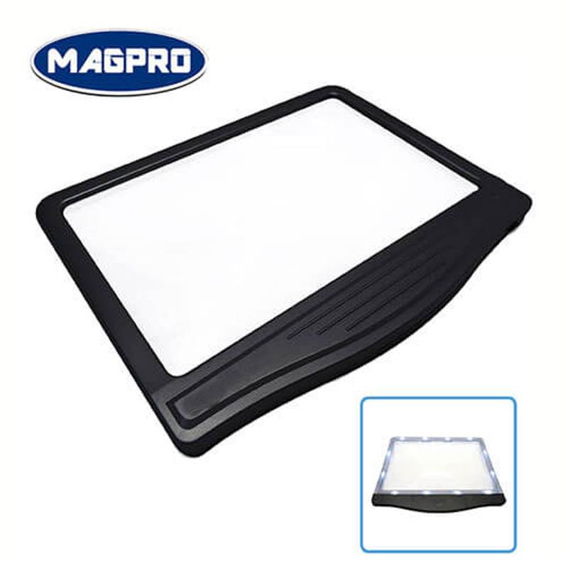 Powerful LED Full Page Magnifying Glass With Brightness Control Switch ...