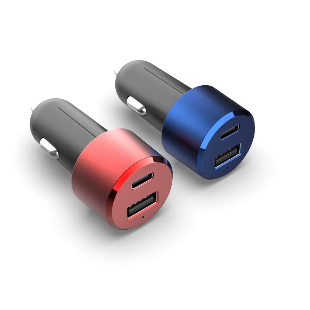 DC USB Car charger, 1 USB port + 1 Type-C port , for car use, charge ...