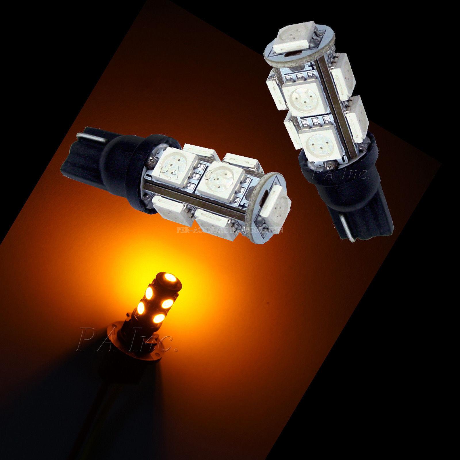 10PCS T10 Wedge 9-SMD 5050 LED Amber Yellow Auto Car Signal Light Bulbs ...