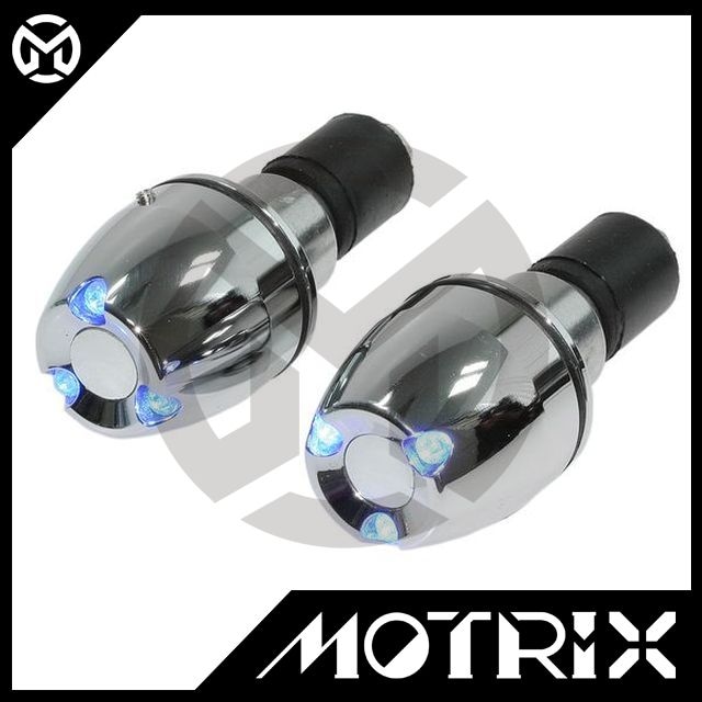 Universal White LED Bar End Chrome id/14-19mm | Taiwantrade