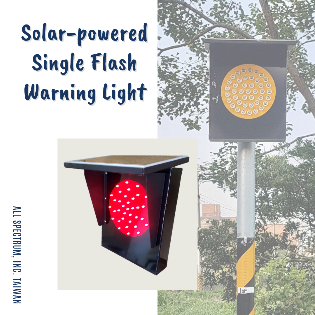 Solar LED Single-Flash Warning Light with Reflective Sheeting | Taiwantrade