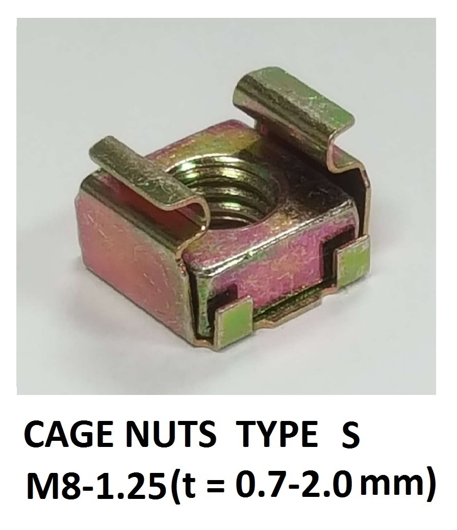 SQUARE CAPTIVE NUT TYPE S M8-1.25 Plate Thickness 0.7-2.0mm | Taiwantrade