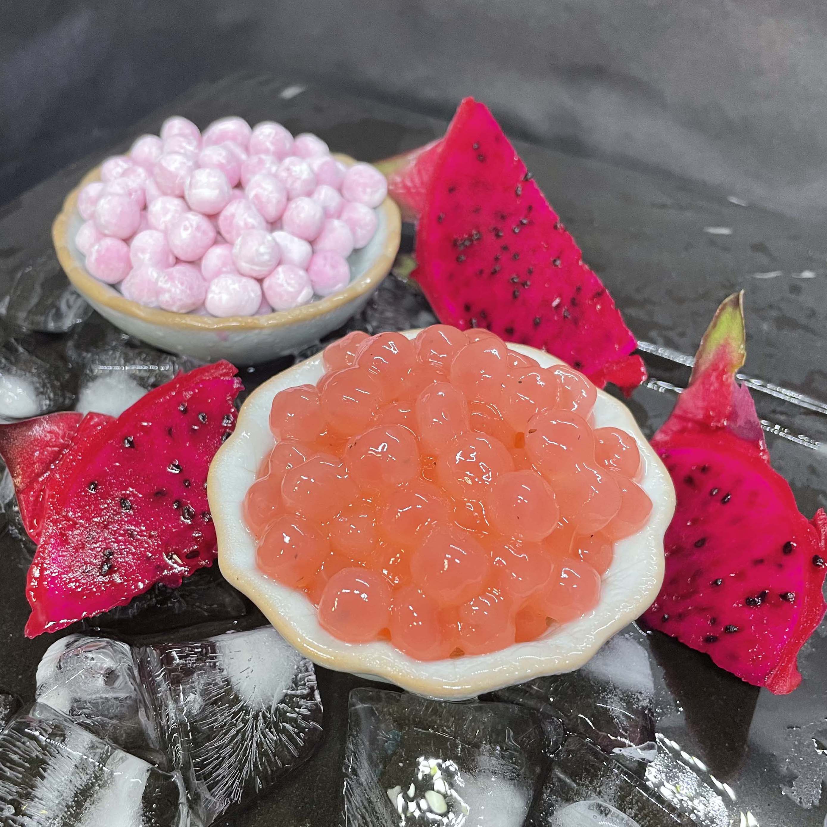 🌹Red dragon fruit flavor Tapioca Pearl/Tapioca Balls🍧Fresh fruit powder ...