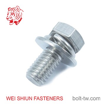 SEMS screw ISO4017 hex bolt and spring plaing washer assembled A2 50 ...