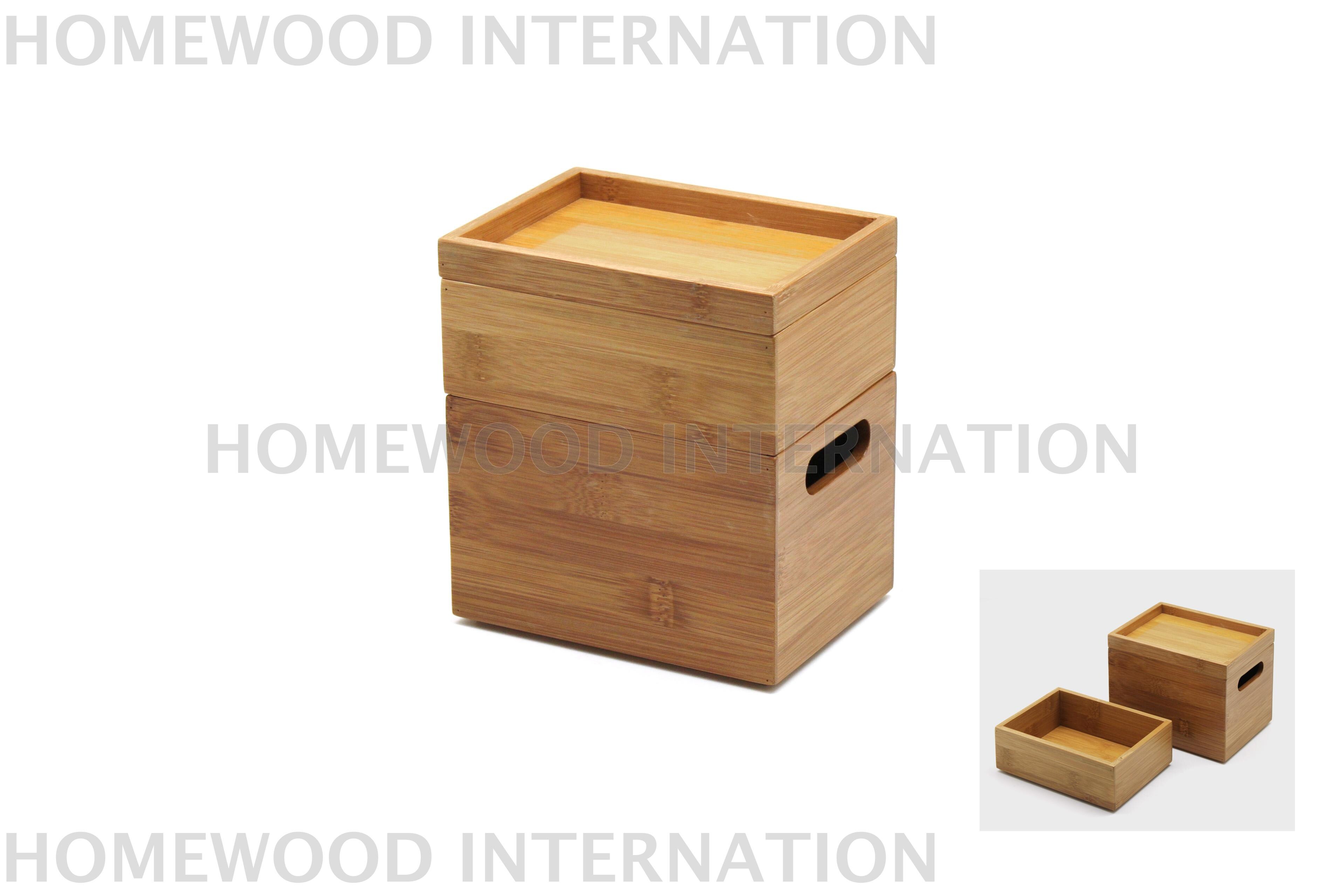 BAMBOO STACKED BOX--SMALL SIZE (SET OF 3) | Taiwantrade.com