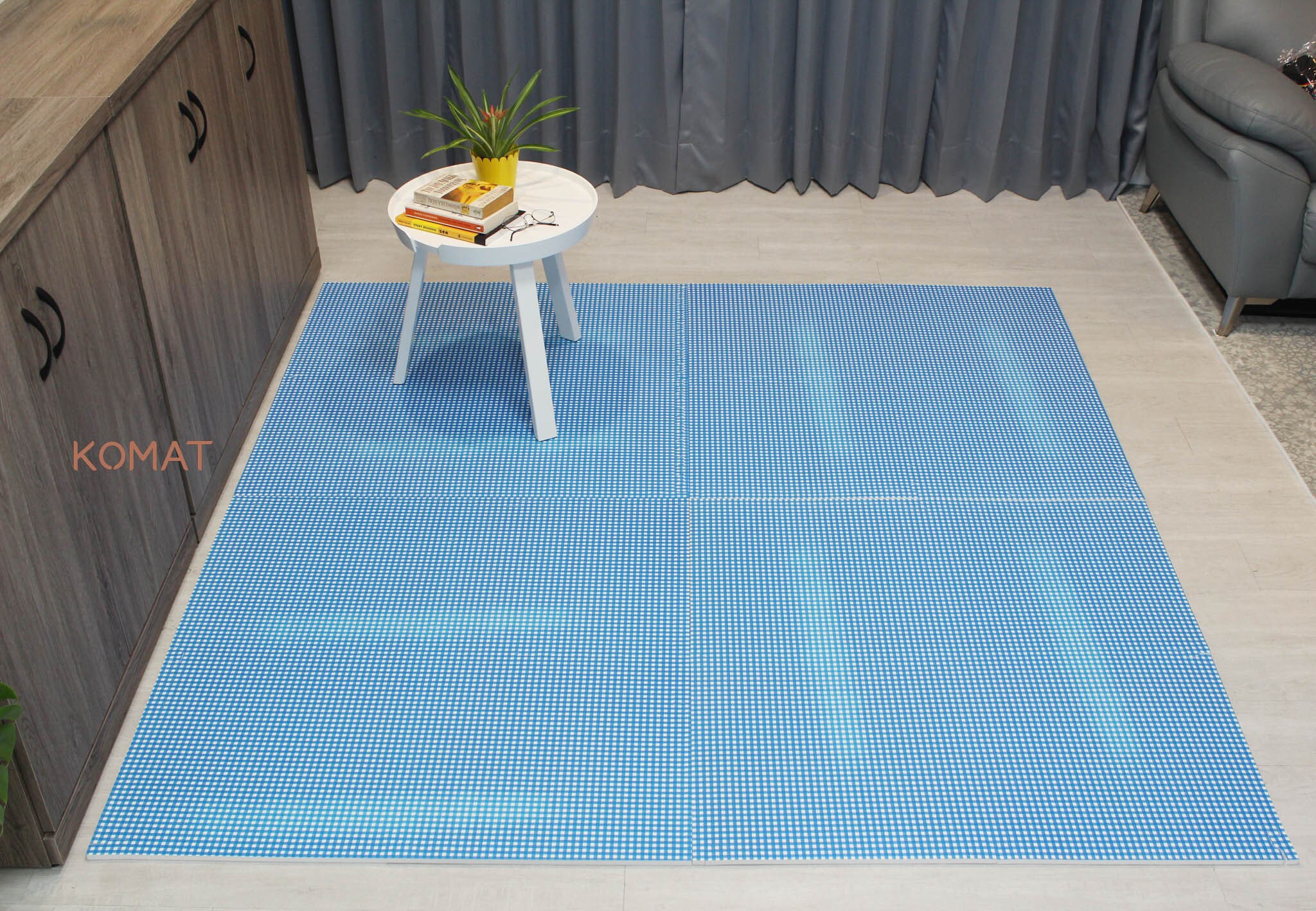 Seamless Coarse Blue Checkered Texrure Custom Design EVA Floor Puzzle ...